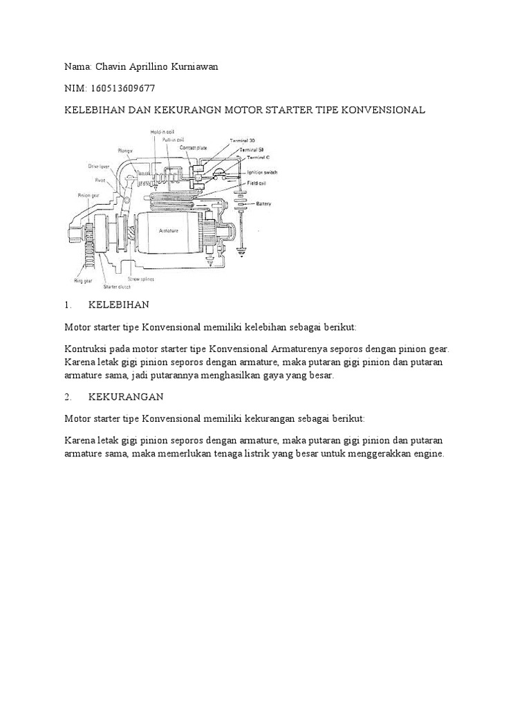 Kelebihan dan Kekurangan Motor Starter | PDF | Teknologi & Rekayasa