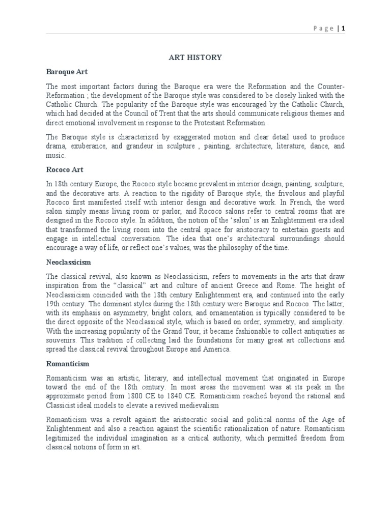 Notes. European Art History | PDF | Impressionism | Realism (Arts)