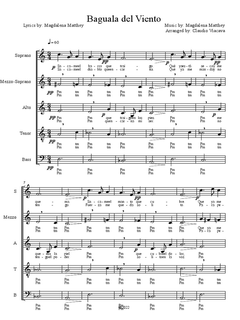 2-Baguala Del Viento A 5 Voces-Matthey-Arr Viacava | PDF 2-Baguala Del Viento A 5 Voces-Matthey-Arr Viacava | PDF