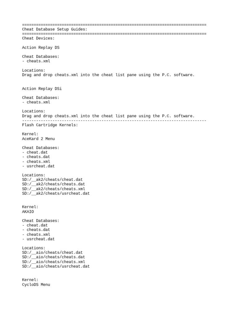 Cheat Database Setup Guides | PDF | Cheating In Video Games | Computer Data