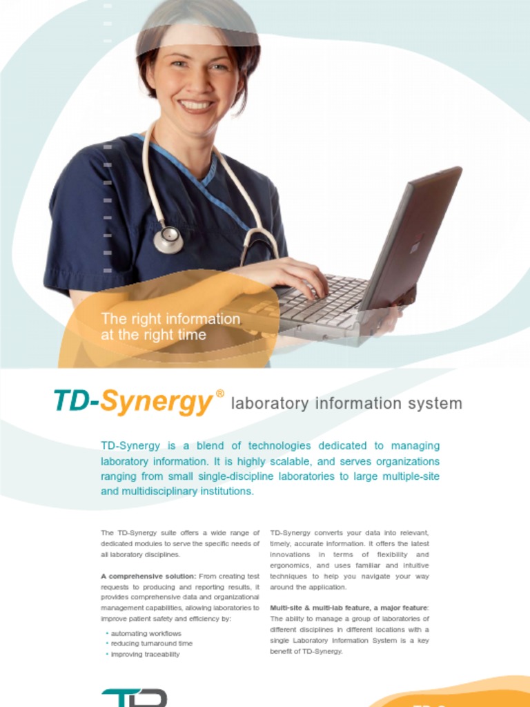 Inf40-08 TD-Synergy LIS Brochure | PDF | Databases | Laboratories