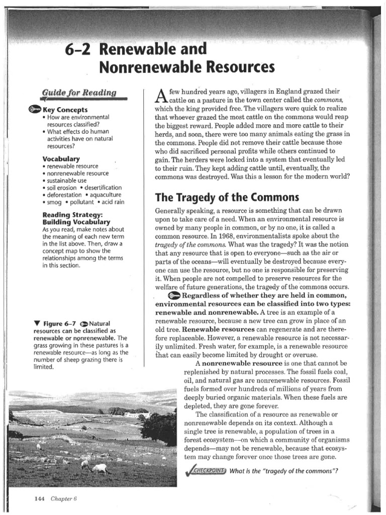 6-2 Renewable and Nonrenewable Resources | PDF