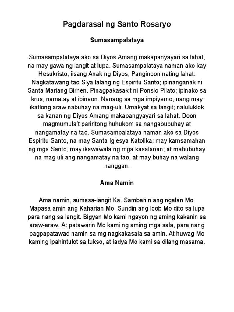 Pagdarasal NG Rosaryo | PDF