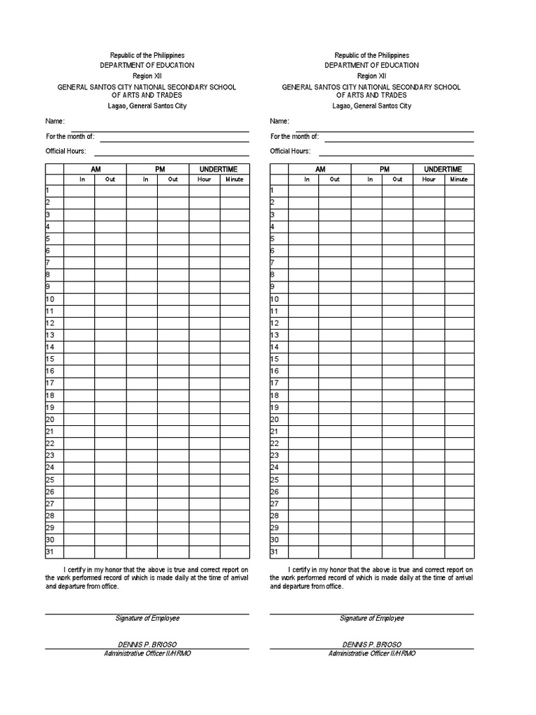 DTR New | Download Free PDF | Philippines | Government