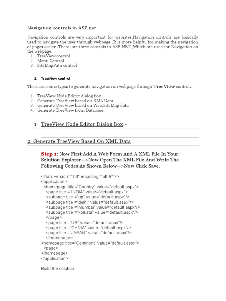 Navigation Controls in ASP | PDF | World Wide Web | Internet & Web