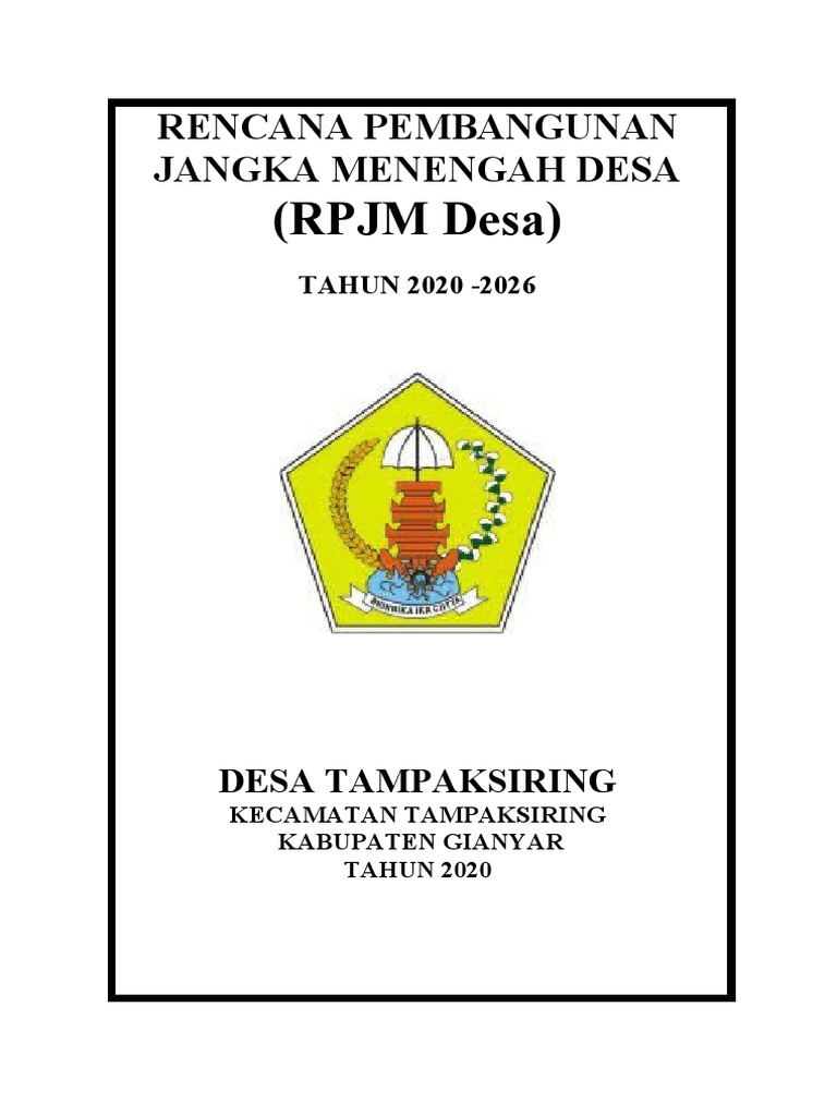 RPJM Desa Tampaksiring 2020-2026 | PDF | Pengelolaan Keuangan & Uang ...