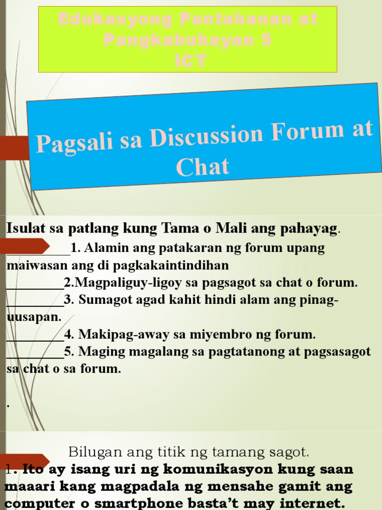 Epp 5 Week 4-5 | PDF