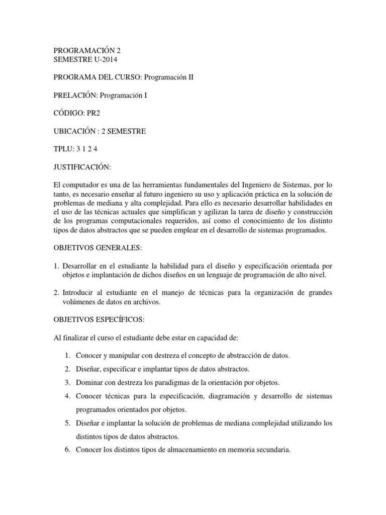 Programa Pr2 | PDF | Objeto (informática) | Lenguaje de programación