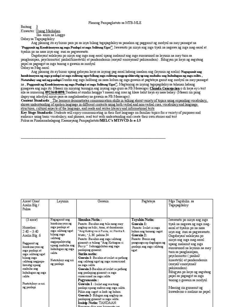 MTB MLE Learning Plan - Modyul 6 | PDF