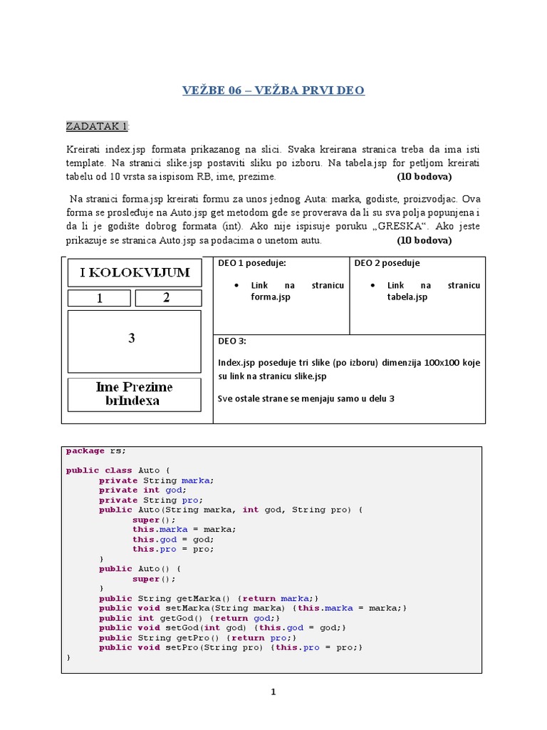 Vezbe 06 - JSP VEZBA PRVI DEO | PDF