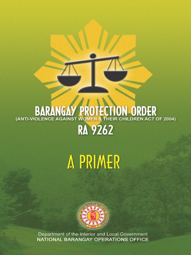 Primer On Barangay Protection Order | Download Free PDF | Restraining ...