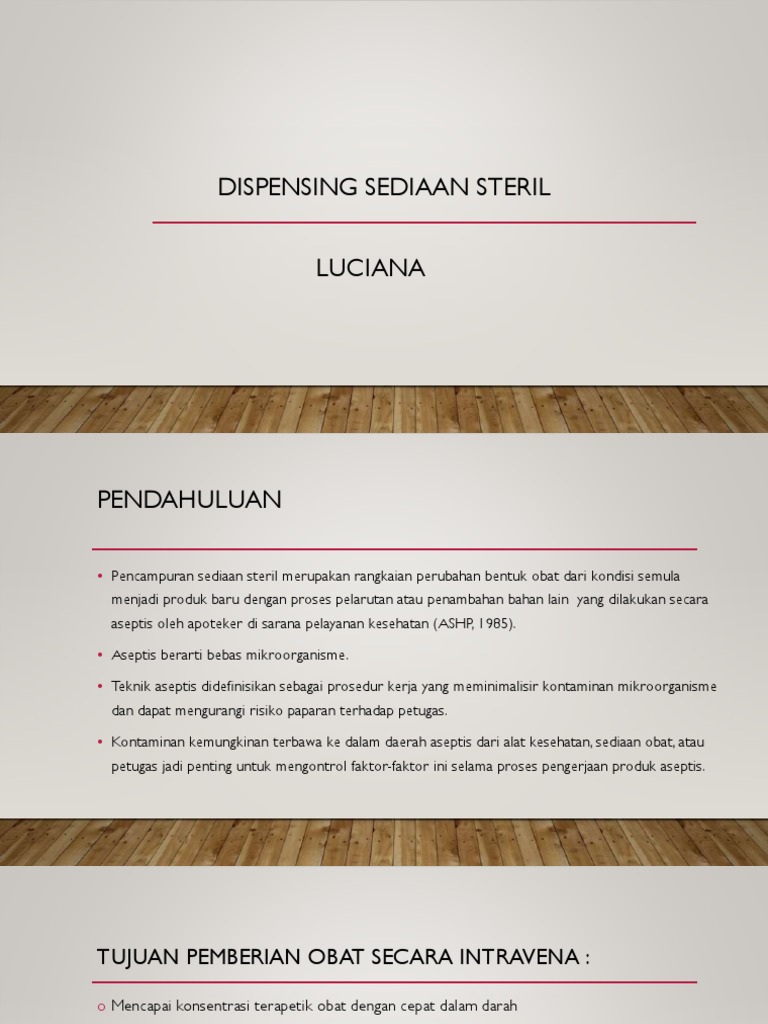 (P1) Aseptik Dispensing Sediaan Steril | PDF