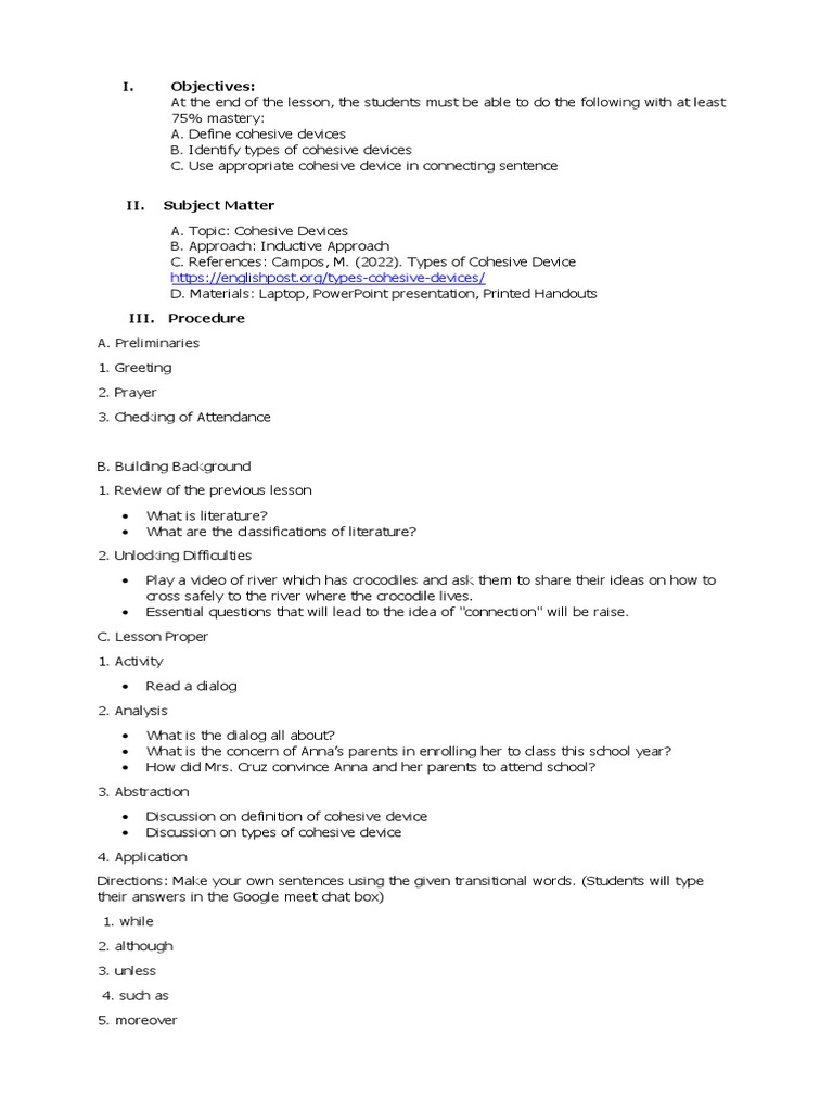 4th Lesson Plan Revised | PDF | Learning | Communication