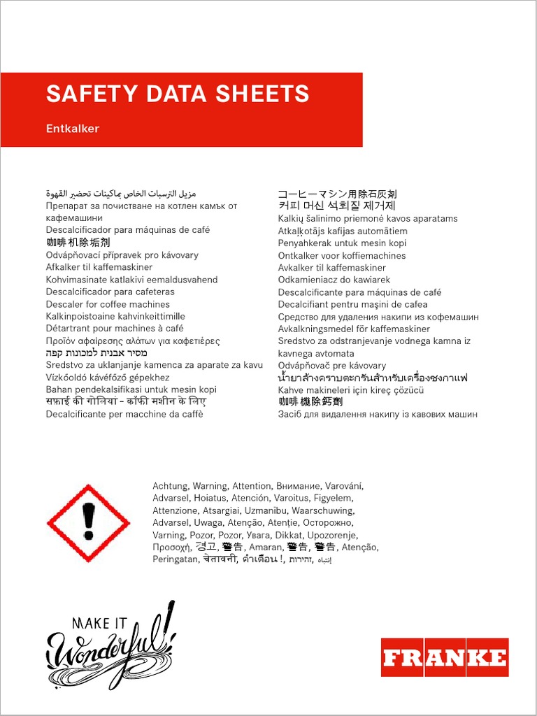 MSDS Descaler 567.0000.008 560.0004.035 | PDF