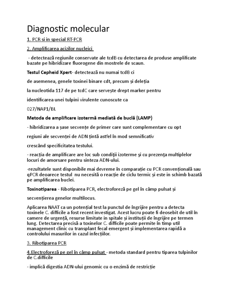C.difficile Diagnostic Molecular | PDF