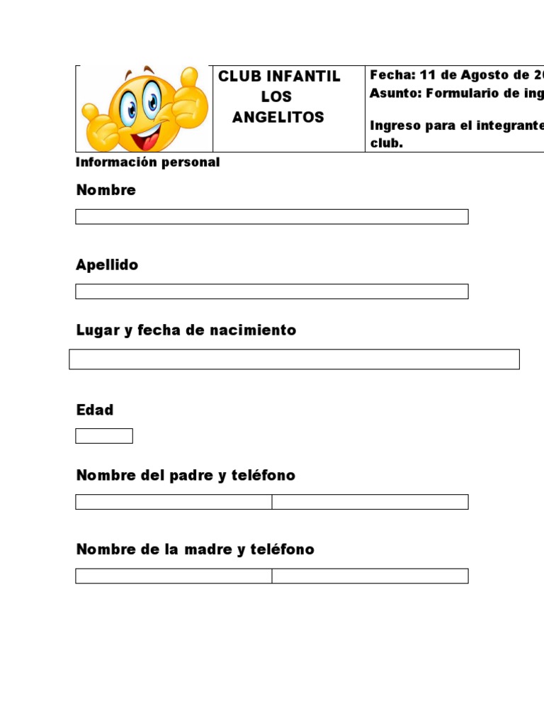 Formulario Español | PDF