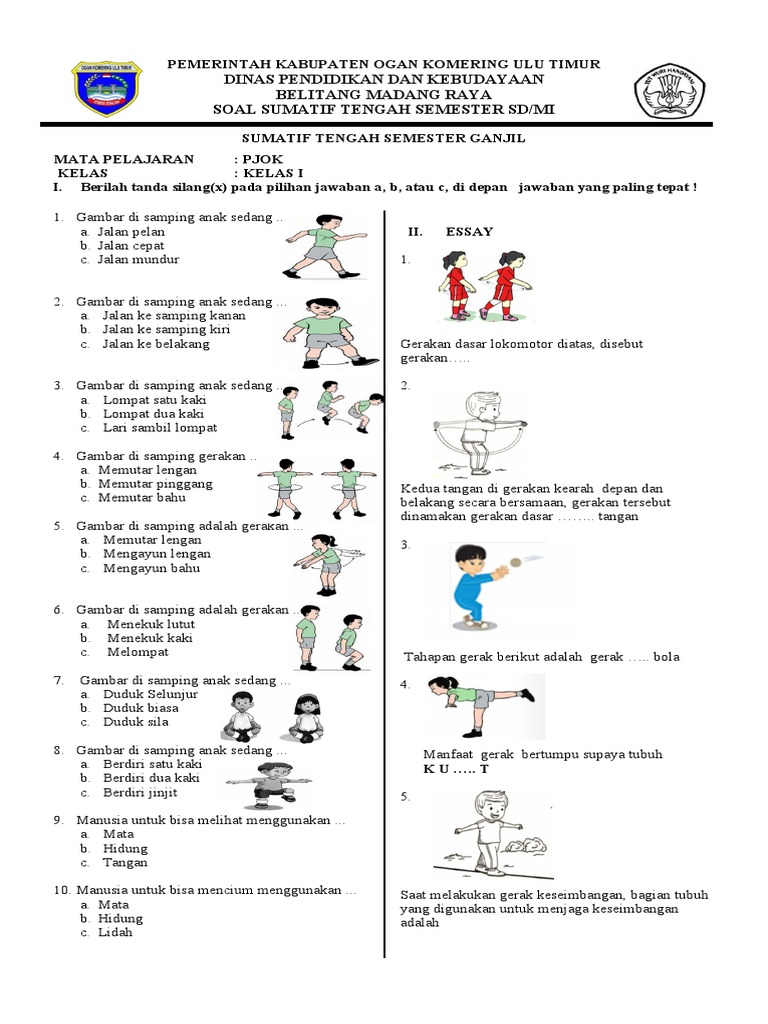 SOAL KELAS 1 PJOK Jadi 2 | PDF