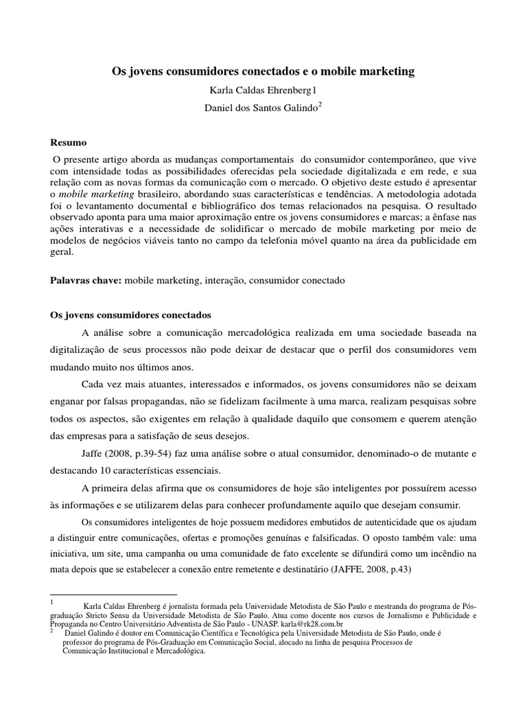 A influência do mobile marketing no comportamento dos jovens consumidores conectados | PDF ...