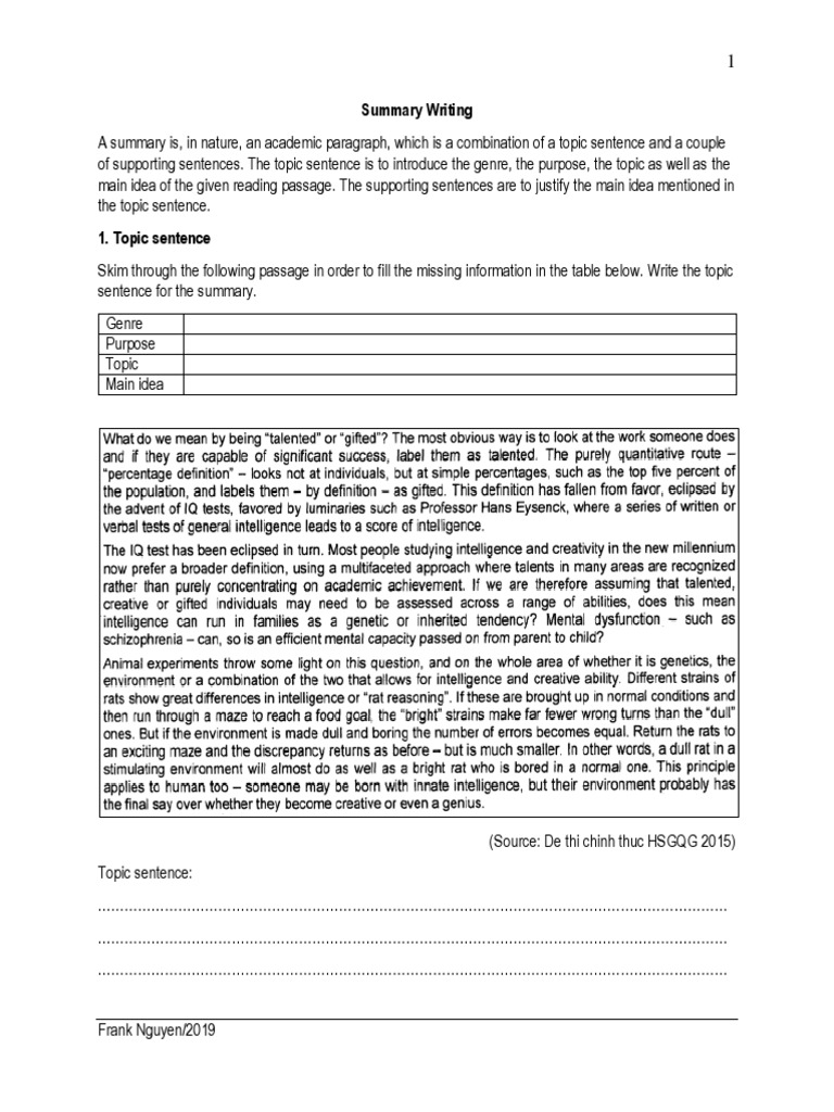 Summary Writing | PDF | Cognitive Science | Psychology