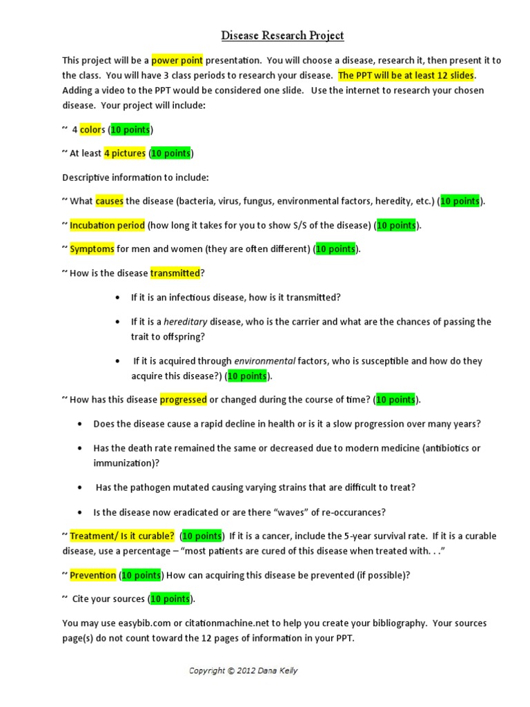 DiseaseResearchProject 1 | PDF | Spelling | Infection