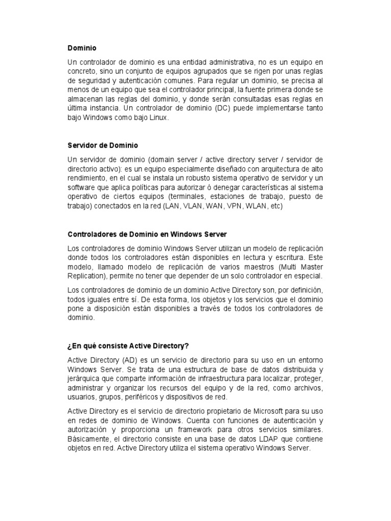 En Qué Consiste Active Directory | Descargar gratis PDF | Directorio ...