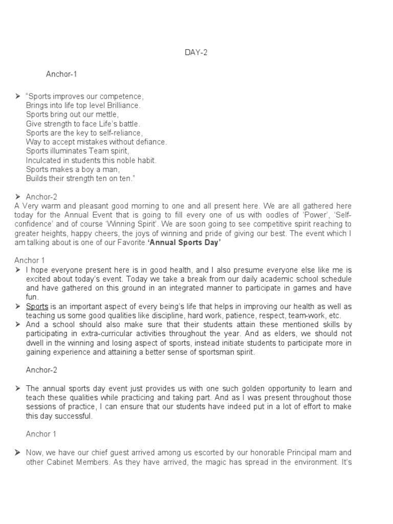 Sports Day 2 | PDF | Career & Growth | Sports & Recreation