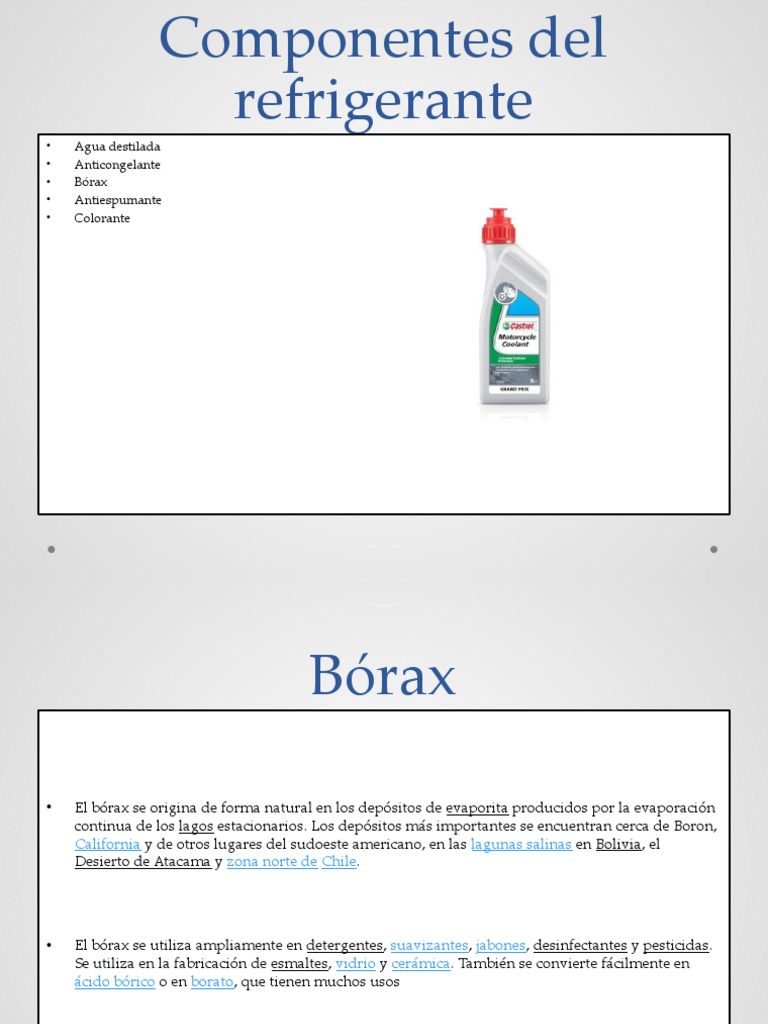 Componentes Del Refrigerante | PDF | Destilación | Agua