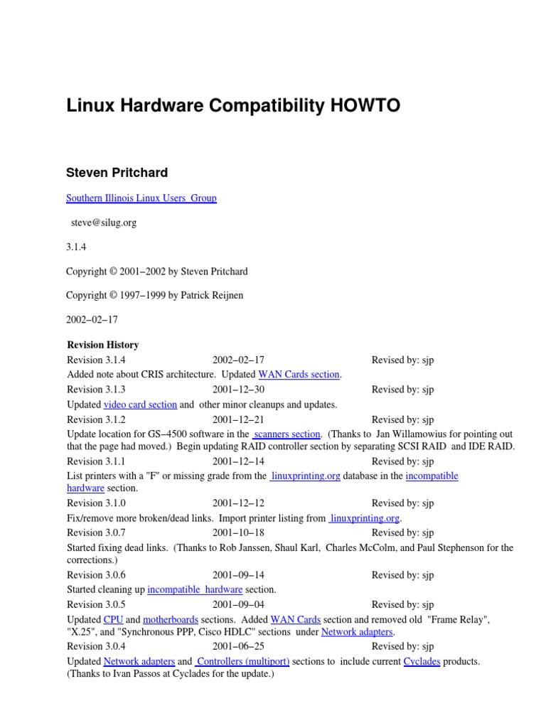 Linux Hardware-HOWTO | PDF | Bios | Advanced Micro Devices
