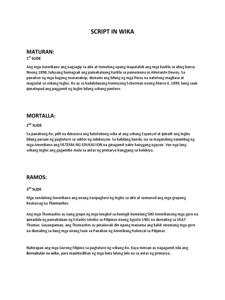 Script in Wika | PDF