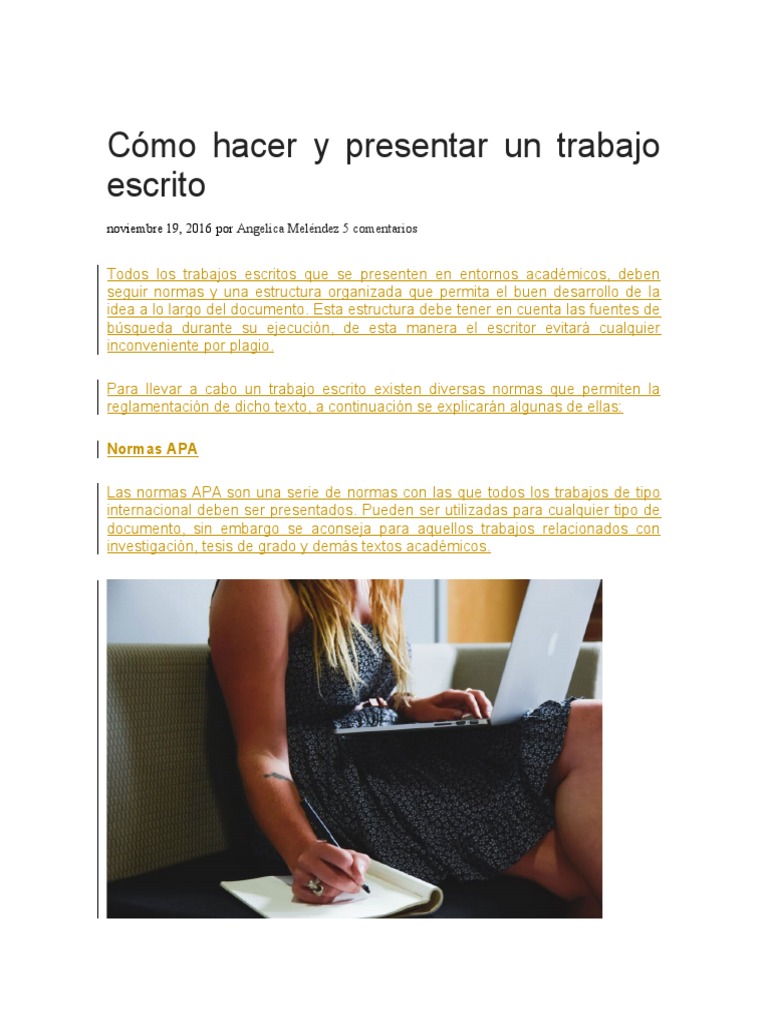 Cómo Hacer y Presentar Un Trabajo Escrito | PDF | Bibliografía