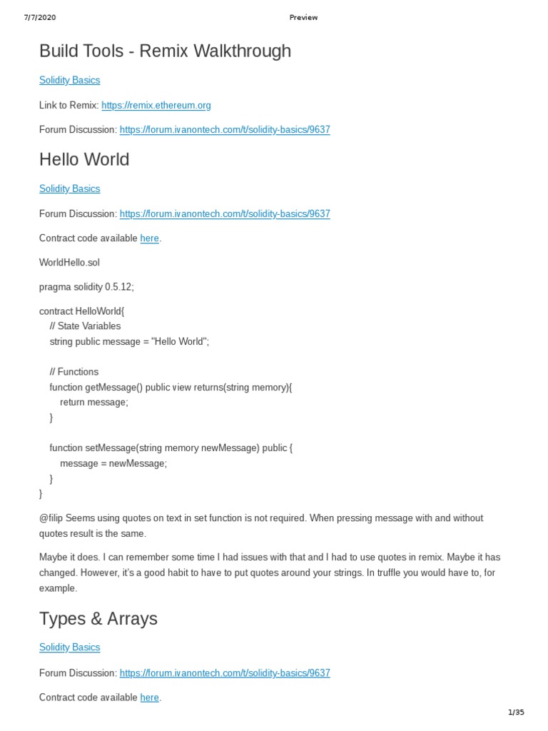Ethereum Smart Contract Programming 101 | PDF | Subroutine | Boolean Data Type