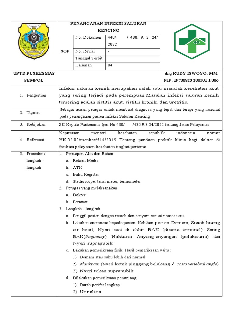 Sop Penanganan Isk | PDF
