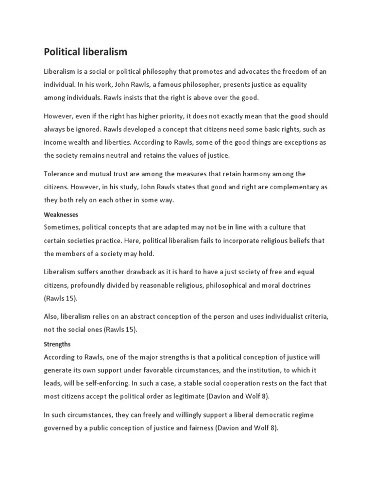 Document Political Liberalism | PDF | John Rawls | Liberalism