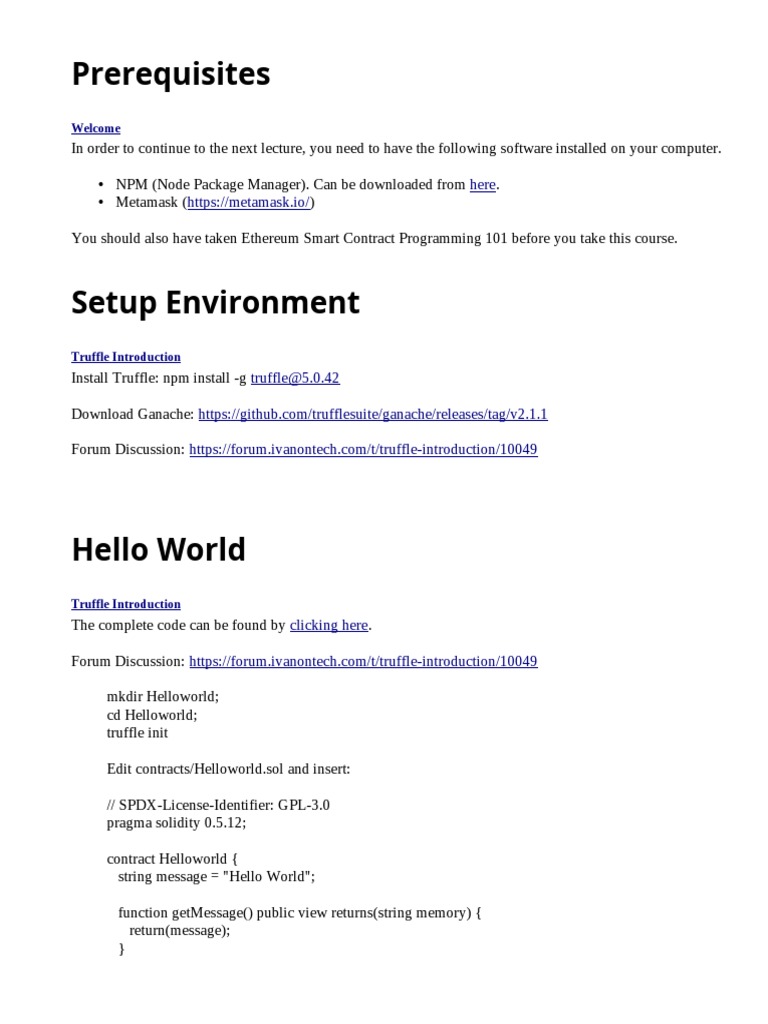 Ethereum Smart Contract Programming 201 | PDF | Command Line Interface ...