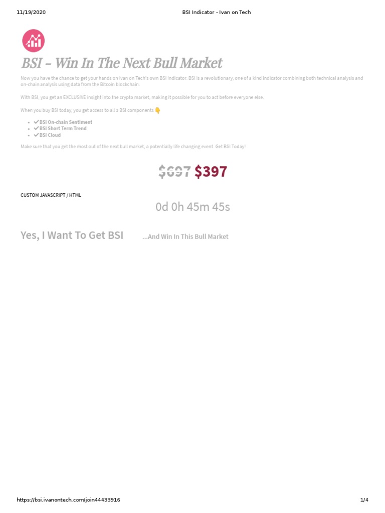 BSI Indicator - Ivan On Tech | Download Free PDF | Market Trend ...