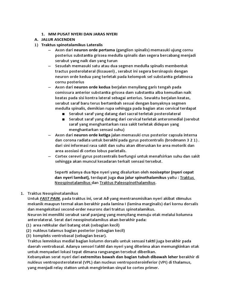 MM Pusat Nyeri Dan Jaras Nyeri | PDF