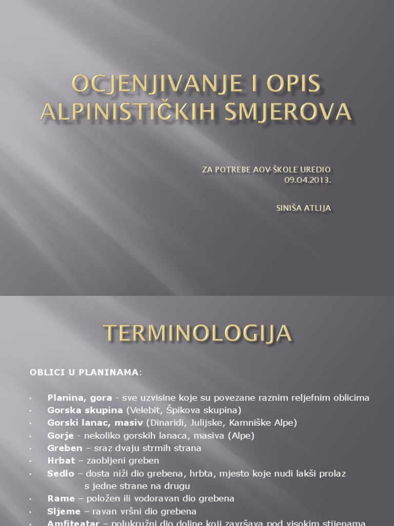 Ocjenjivanje U Alpinizmu-Atlija Sinisa | PDF