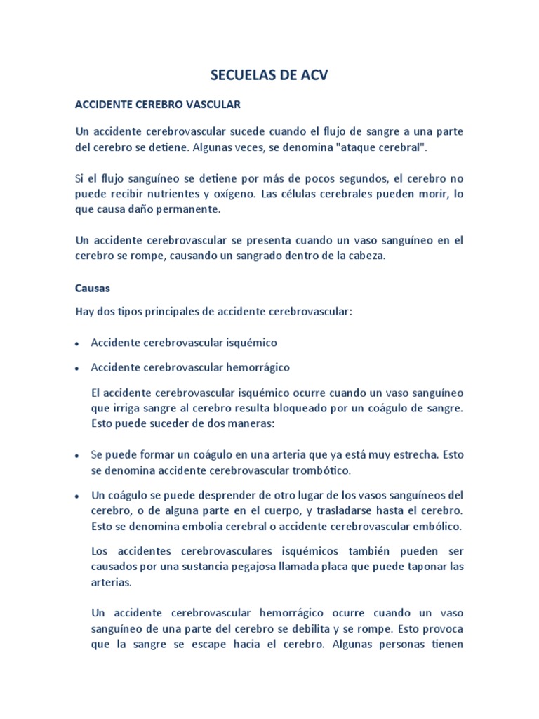 Secuelas de Acv | PDF