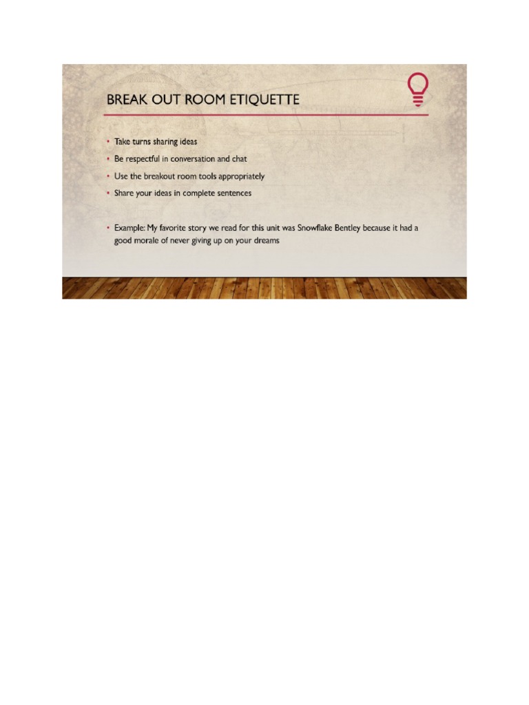 Break Out Room Etiquette | PDF