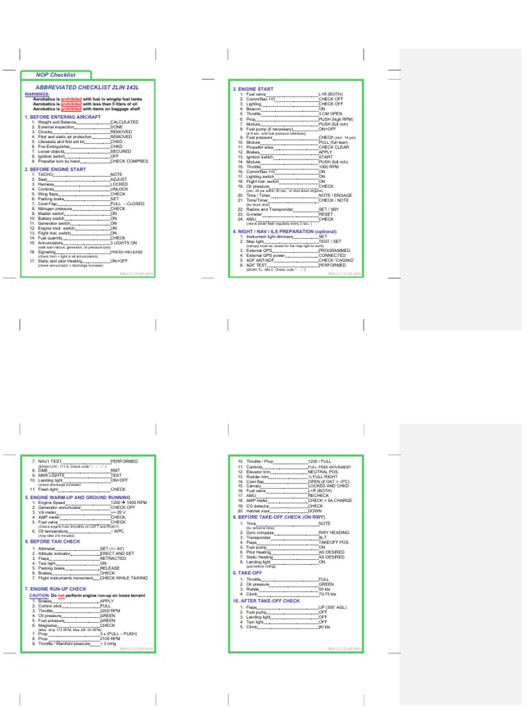 f18 Checklist | PDF | Takeoff | Throttle