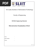Microstructure Examination of Steel Lab Report | PDF | Heat Treating ...