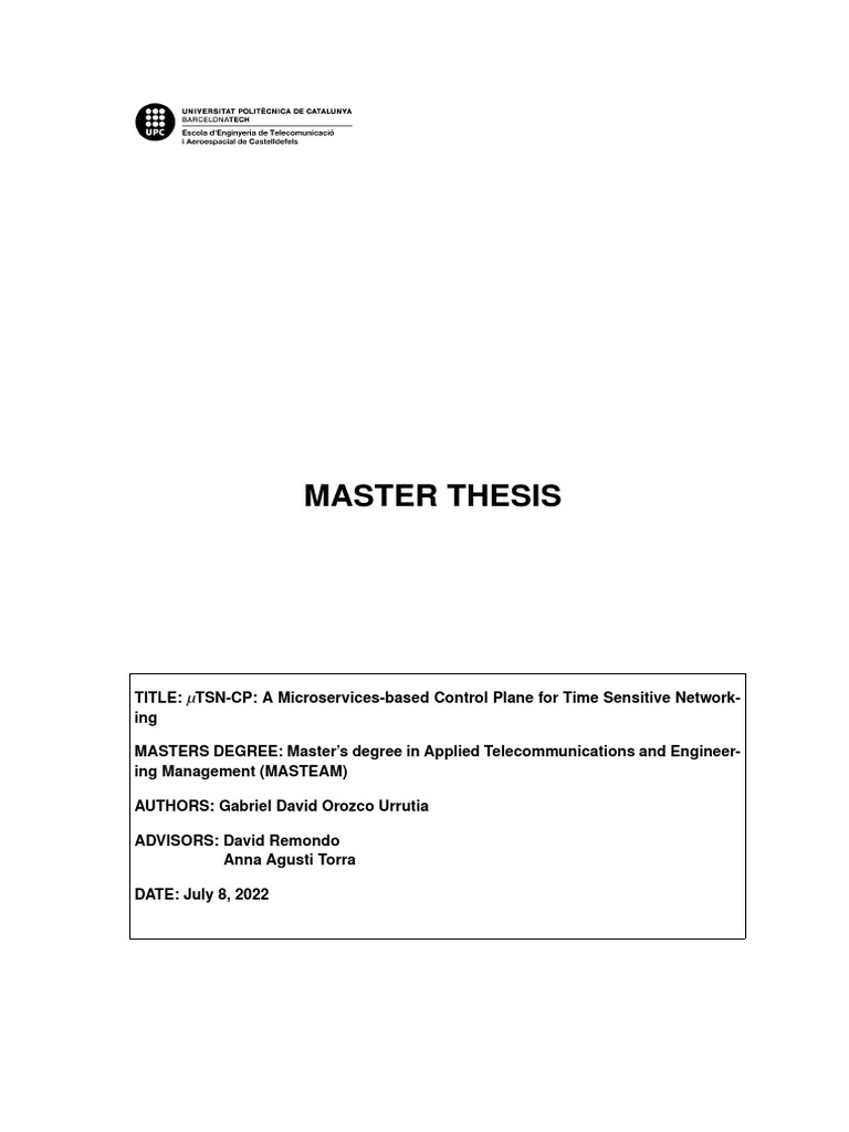 Microservices-Based Control Plane Architecture for Time Sensitive Networking | PDF ...