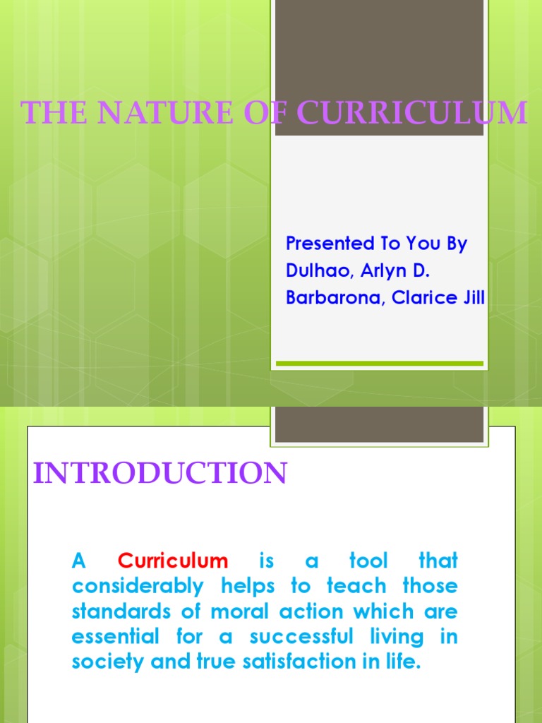 Nature of Curriculum | PDF | Curriculum | Cognitive Psychology