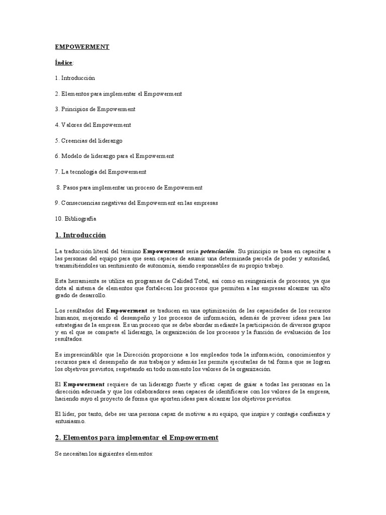 EMPOWERMENT | PDF | Empoderamiento | Liderazgo