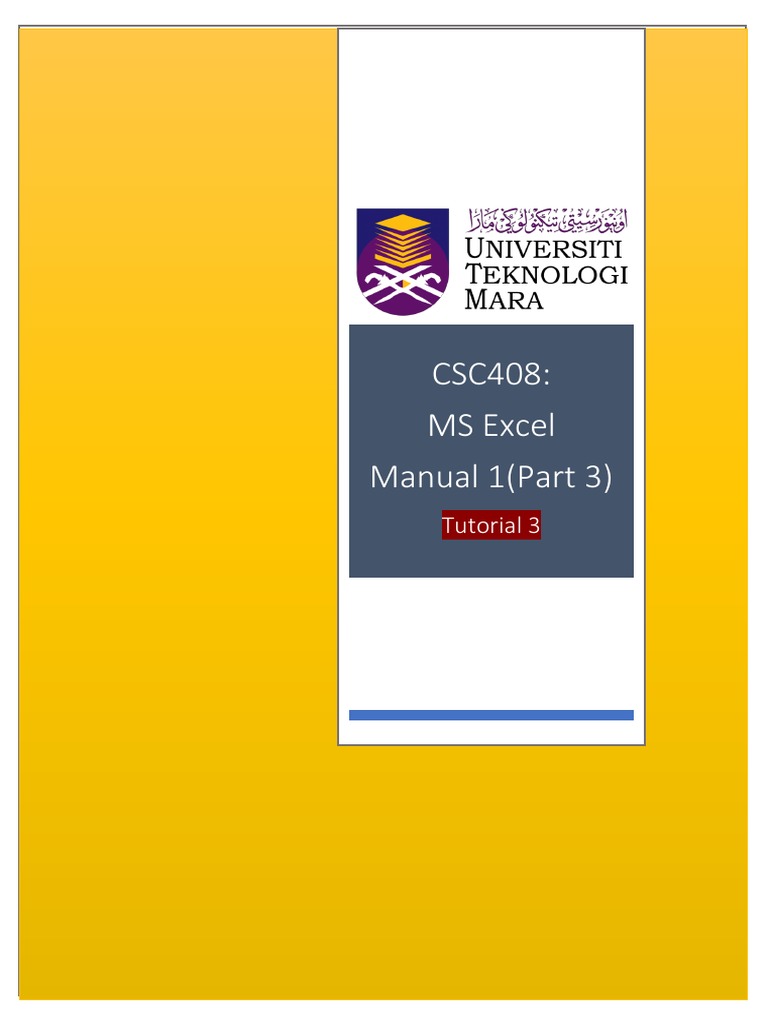 CSC408 - Manual 1 Part 3 PDF | PDF | Microsoft Excel | Function (Mathematics)