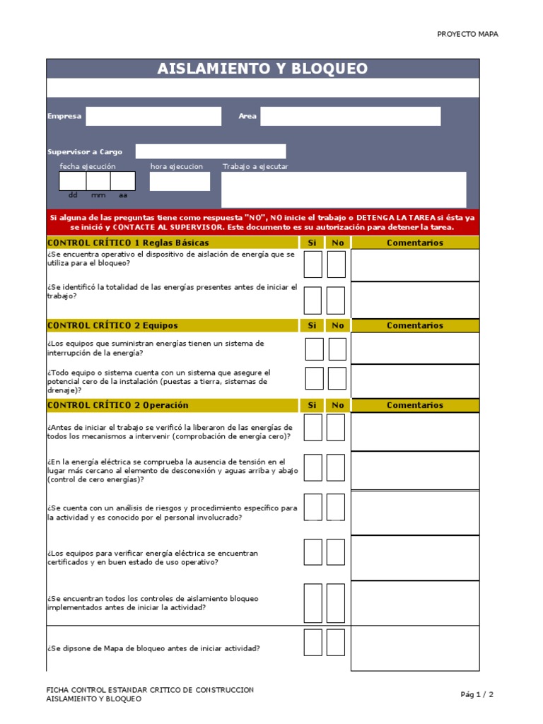 FICHA ECC Aislamiento y Bloqueo MAPA | PDF | Ingenieria Eléctrica | Electricidad