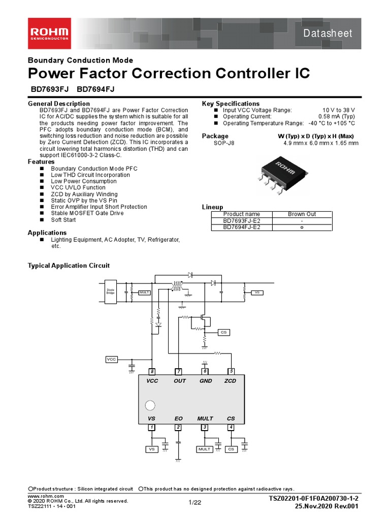Power Factor Correction Controller IC: Datasheet | Download Free PDF ...
