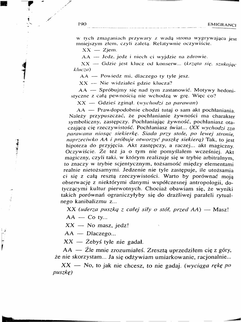 Mrożek-Sławomir-EMIGRANCI-psie-żarcie | PDF