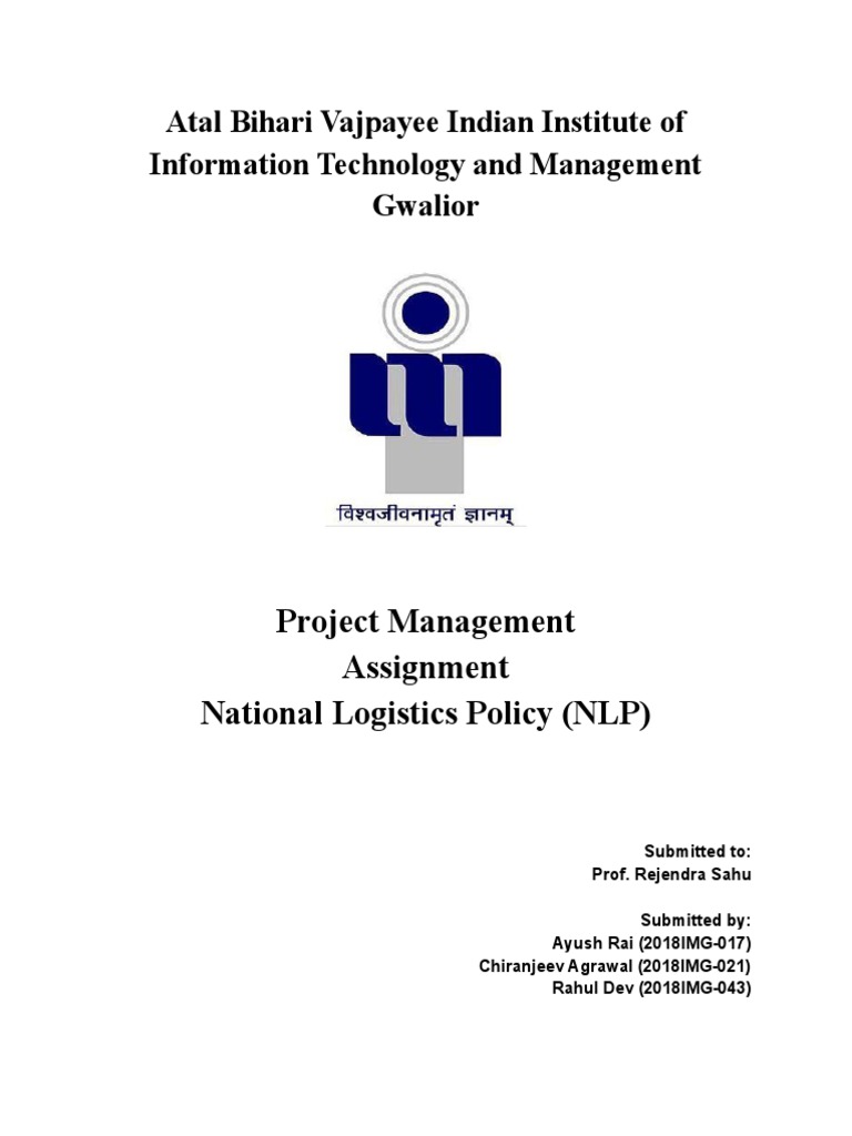 National Logistics Policy Assignment | PDF | Logistics | Standardization