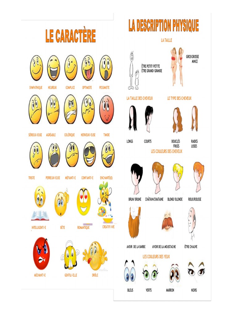 Le Caractère La Description Physique | PDF